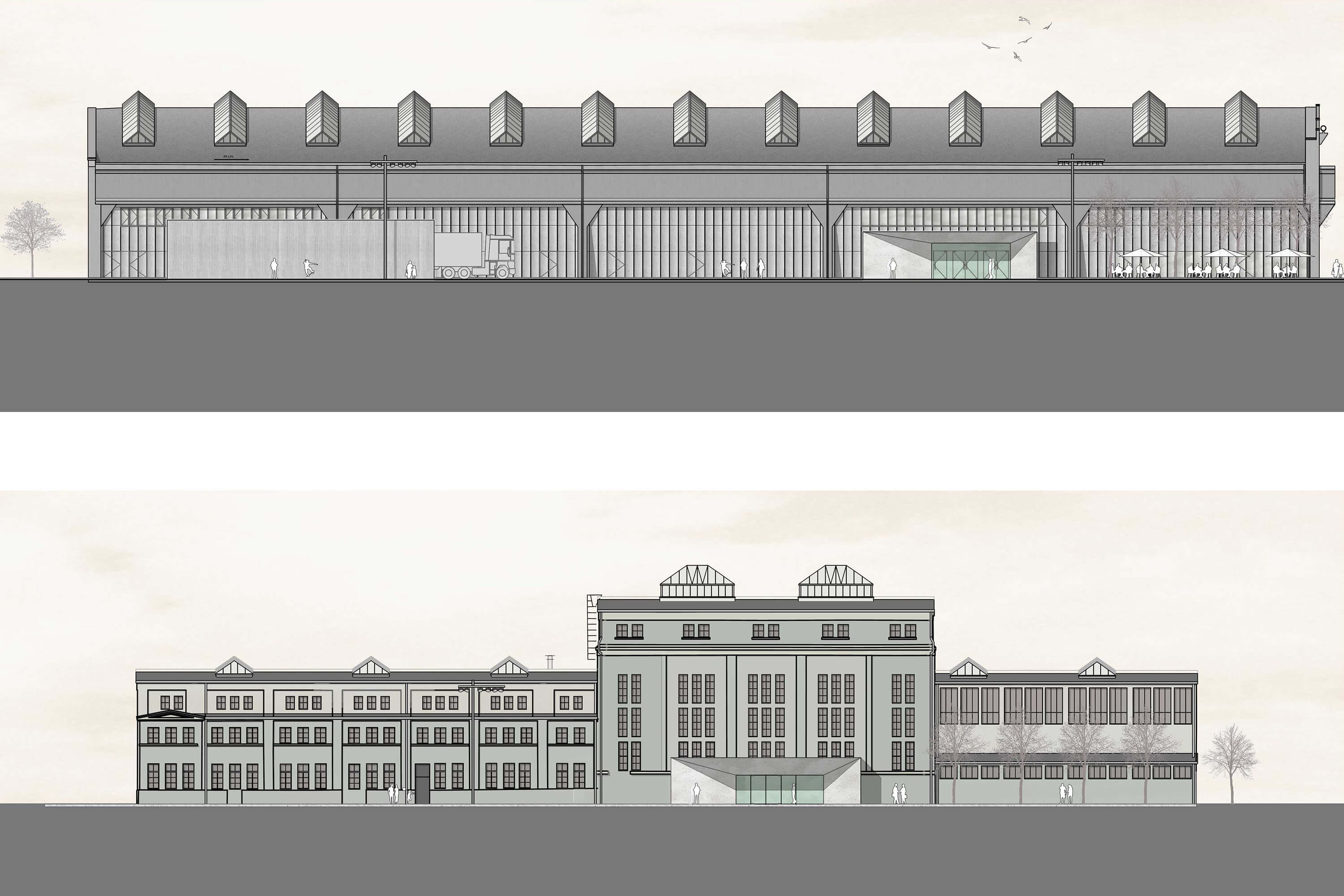 Kreativquartier Jutier- und Tonnenhalle / Projekte / bez+kock architekten